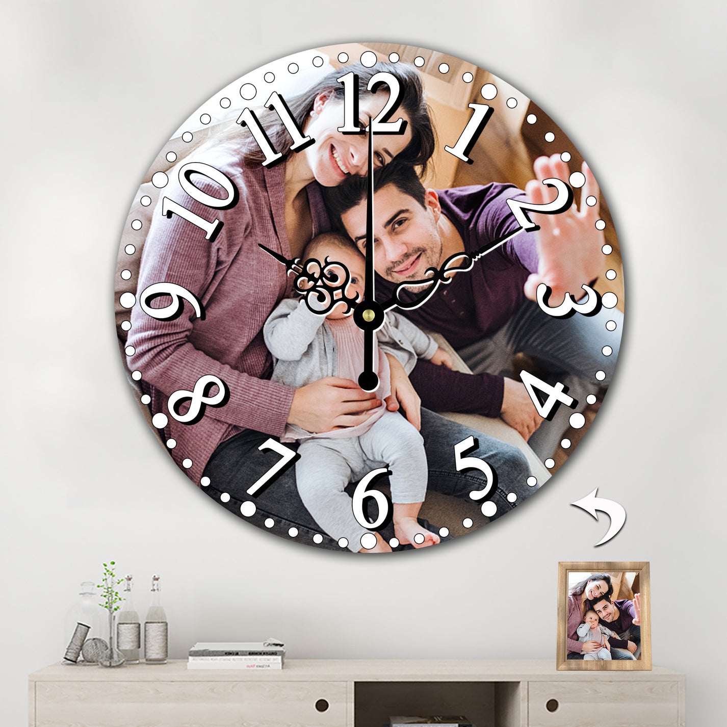 Personalized Wall Clock - Capture Moments all Number Styles – GiftInOne