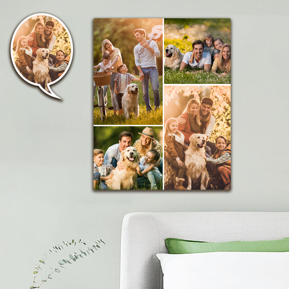 Personalized Photo Collage Canvas Prints – Custom 4 Photos Wall Art ...